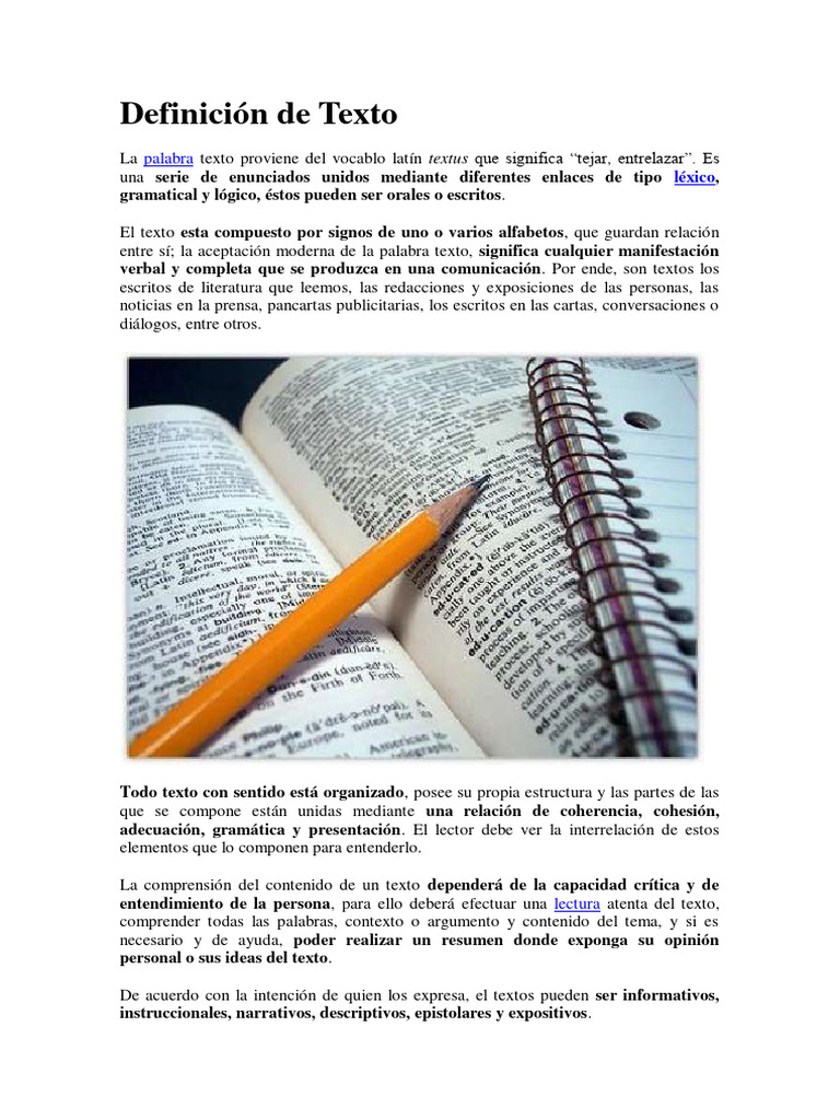 Definición de Texto - 4 | PDF | Lingüística | Comunicación humana