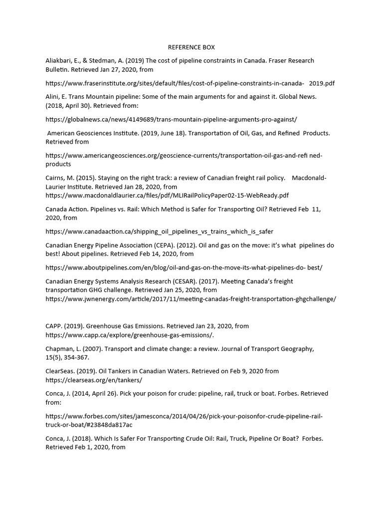 Reference Box | PDF | Petroleum | Fossil Fuels