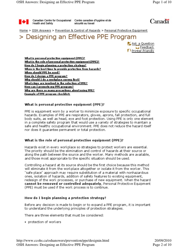 ppe | Personal Protective Equipment | Occupational Safety And Health