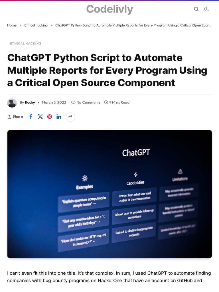 ChatGPT Python Script To Automate Multiple Reports For Every Pro | PDF ...