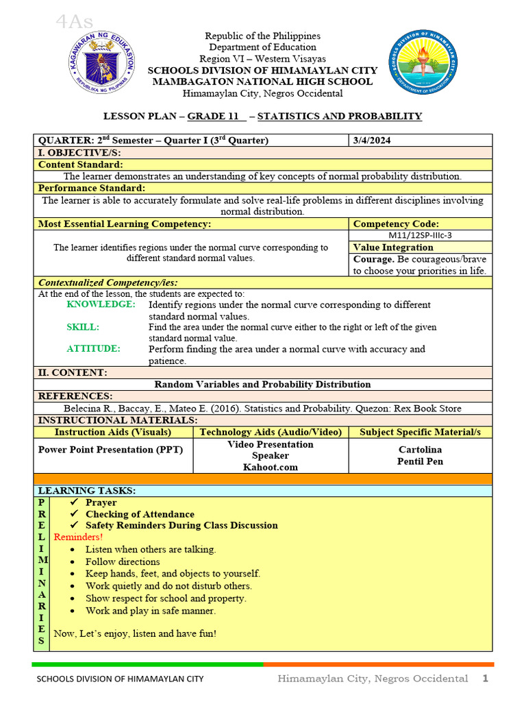 CO1-Lamis 24 Final-2 | PDF | Probability Distribution | Random Variable