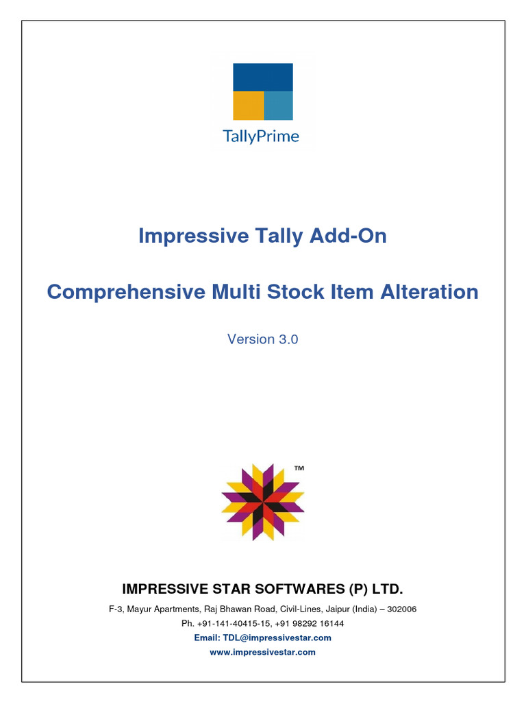 Multi Stock Item Alteration in Tally Prime | PDF | Microsoft Windows ...