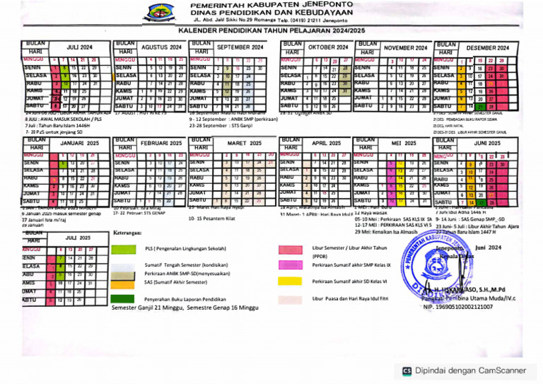 Kalender Pendidikan Tahun 20242025 | PDF