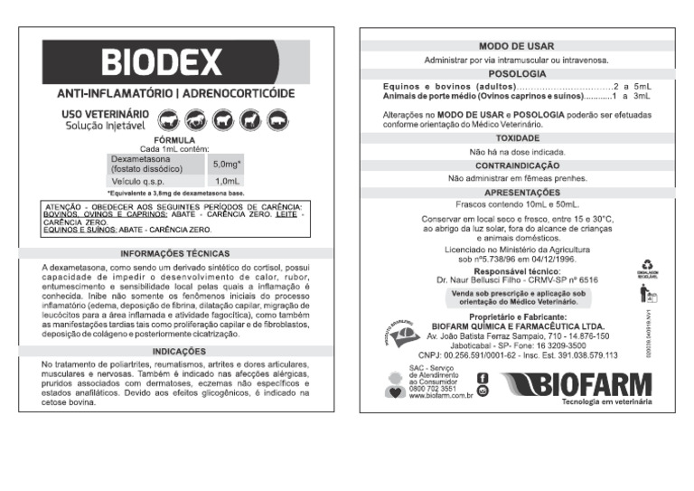 Bula Biodex Injetável | PDF