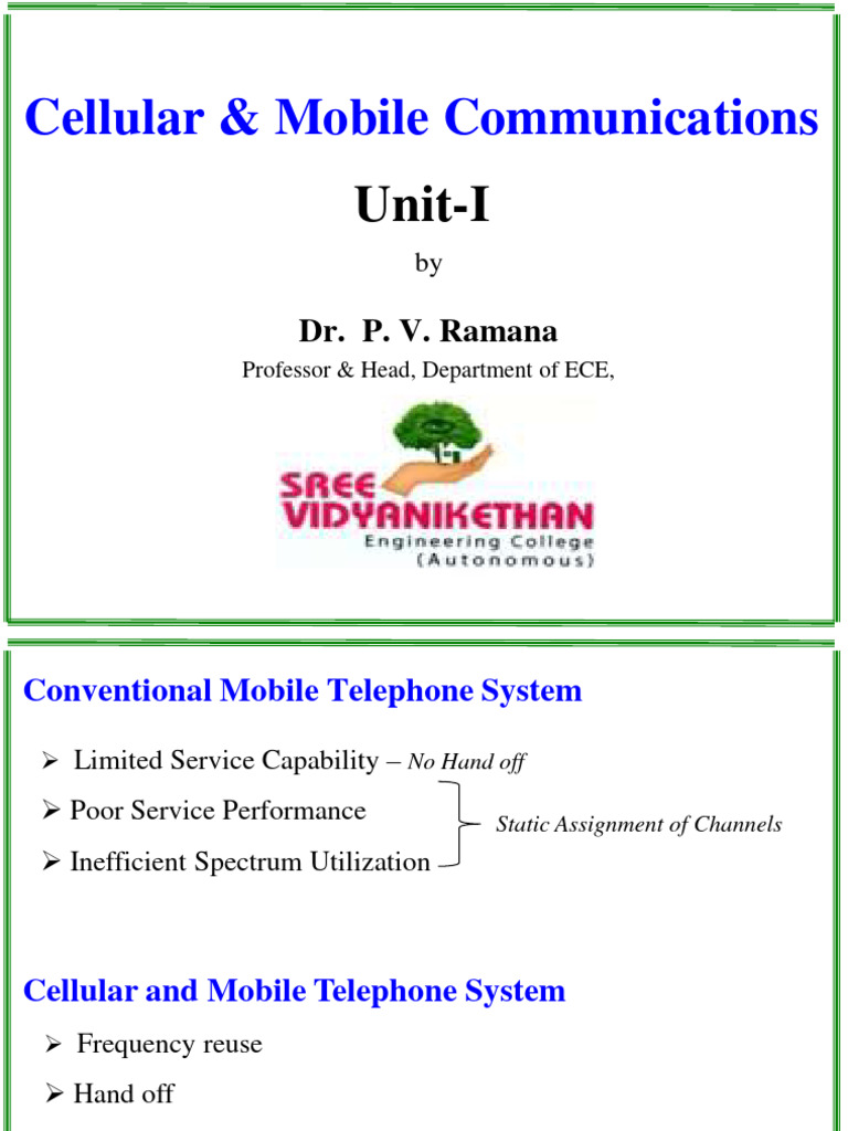 Cmc Unit I Ii Pdf Cellular Network Radio