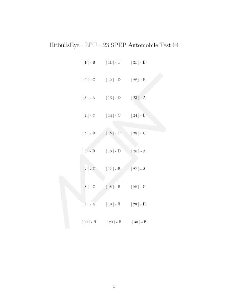 SPEP_Automobile_Test_04 | PDF