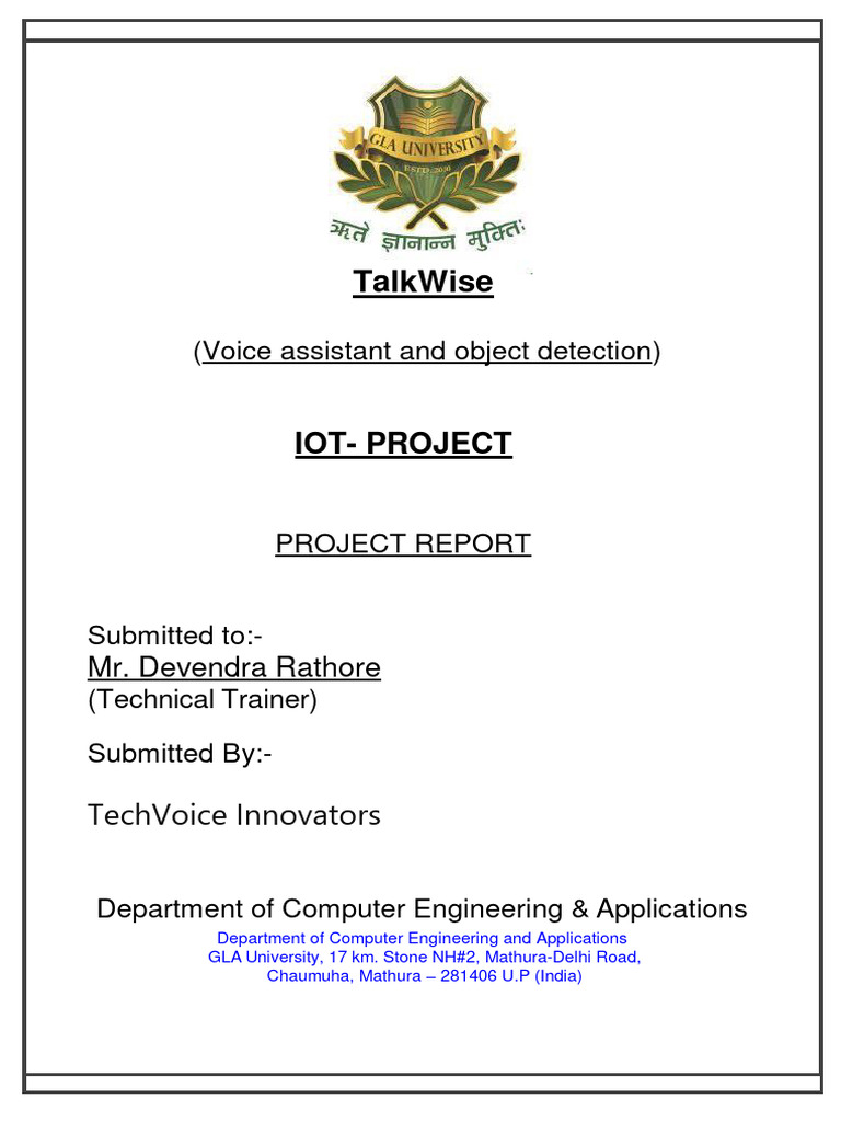 Iot Report File-1 | PDF | Computer Vision | Speech Recognition