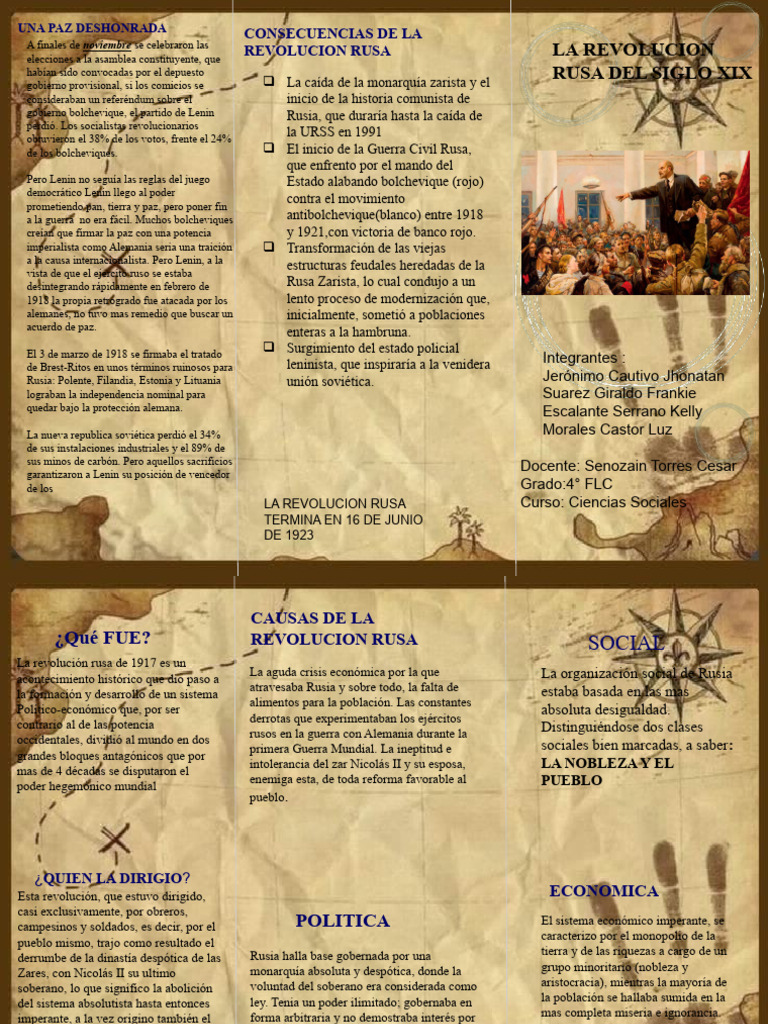 Triptico La Rusa 1 | PDF | revolución rusa | Imperio ruso