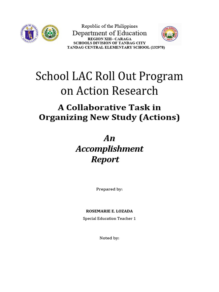 Research accomplishment report teacher Rose | Download Free PDF ...