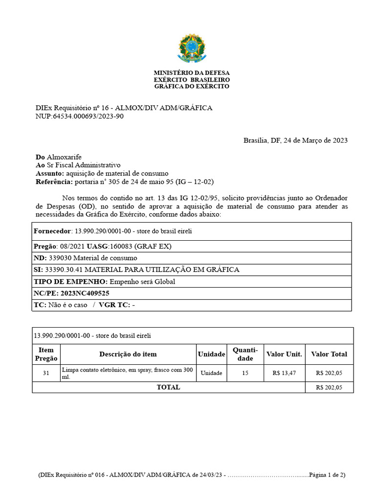 Aquisição de Insumos Gráficos | PDF | Brasil