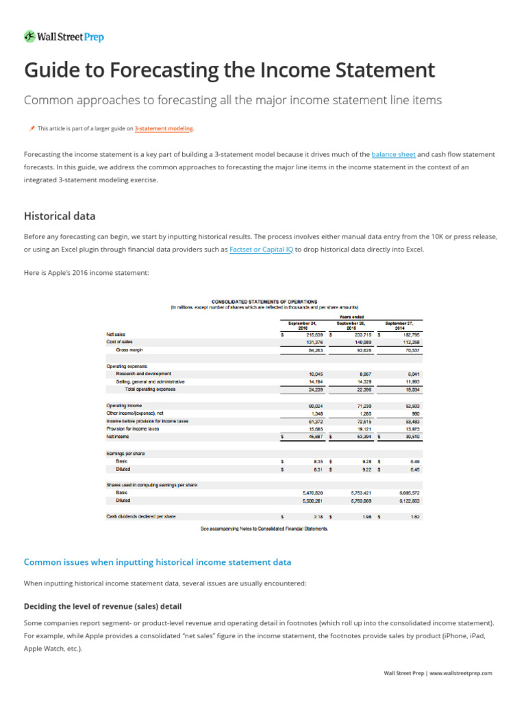 Guide To Forecasting The Income Statement With Real World Examples ...