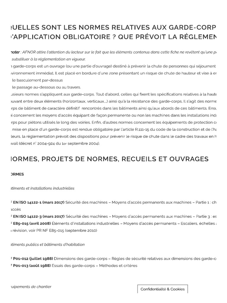 2017 - Garde Corps - Afnor Normalisation | PDF