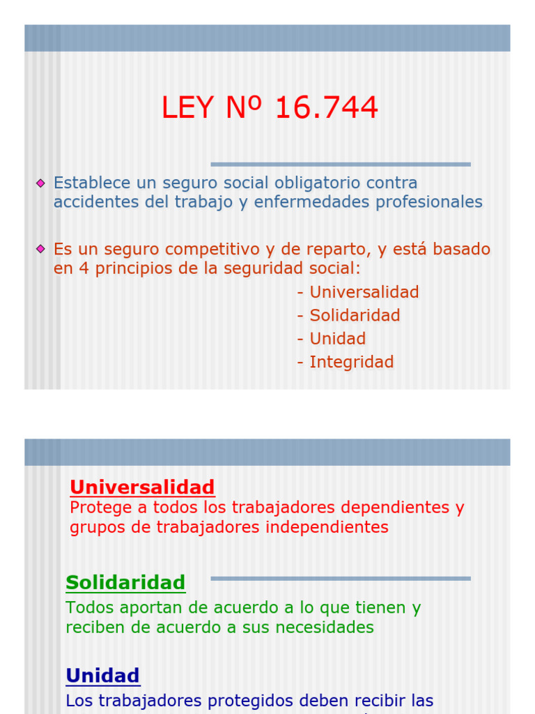 Ley 16.744 Año 2014 | PDF | Seguro