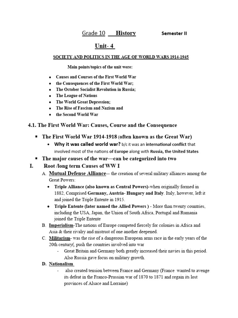 History g.10 Note Unit 4 &5 Upto Arab Ireal War | PDF | Viet Cong | Non ...