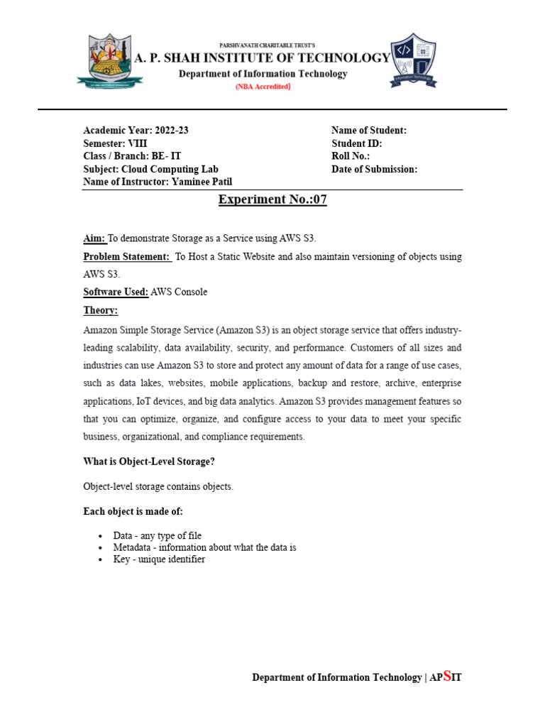 Minor Experiment No-7 | PDF | Computer Data Storage | Data