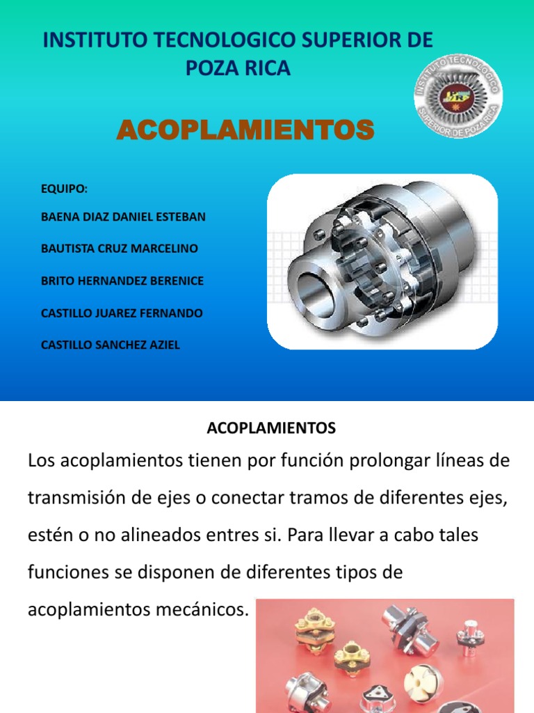 Acoplamientos | PDF | Eje | Rigidez