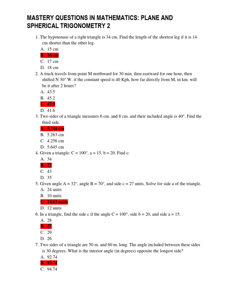 Application of Trigonometry | PDF | Triangle | Elementary Mathematics