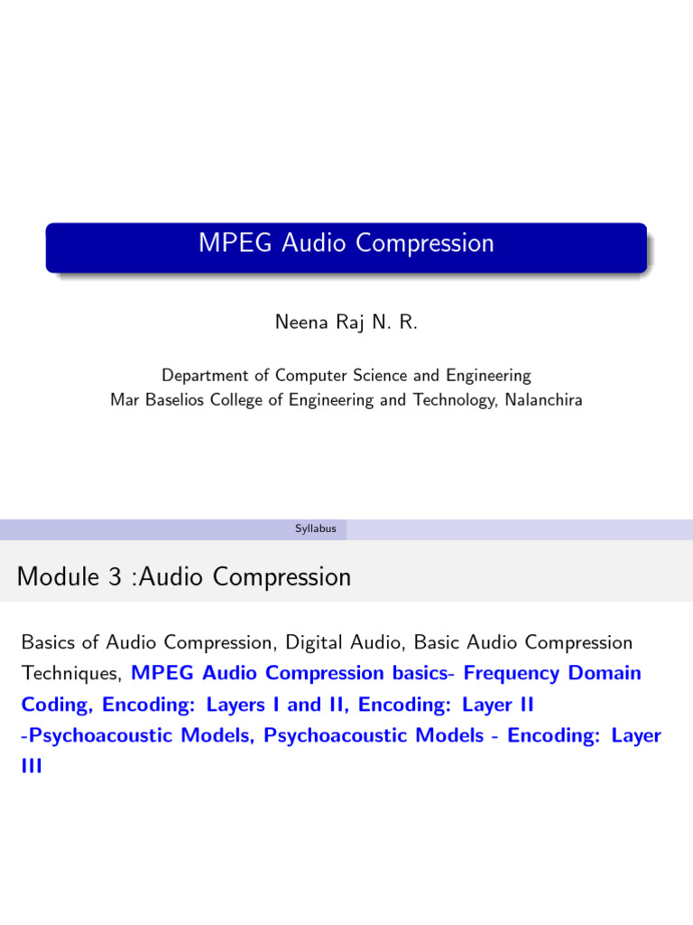 M5 MPEGAudio | PDF | Data Compression | Information And Communications ...