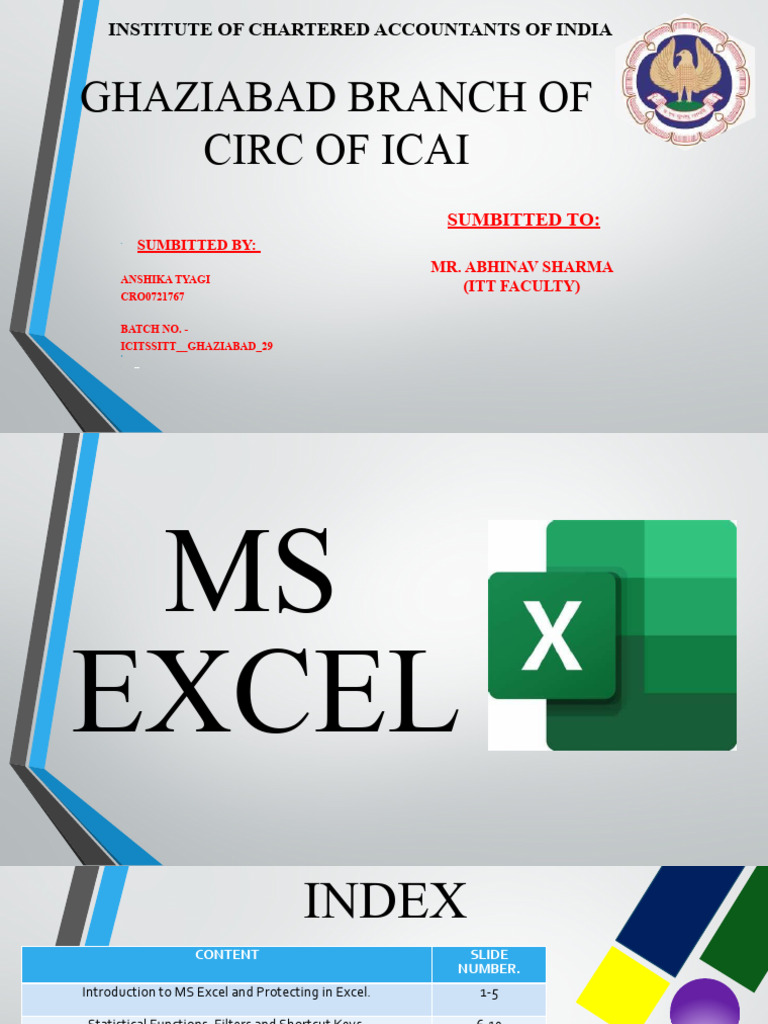 ITT PPT | PDF | Microsoft Excel | Spreadsheet