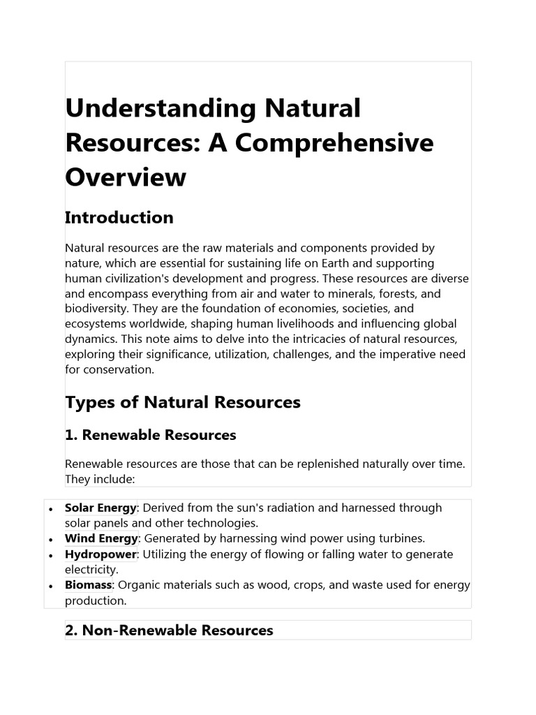 Natural Resource | PDF | Climate Change | Sustainability