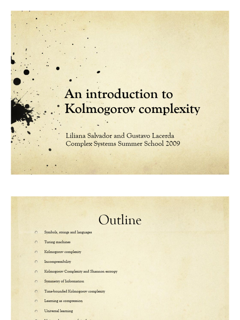 Introduction To Kolmogorov Complexity | PDF | String (Computer Science ... Introduction To Kolmogorov Complexity | PDF | String (Computer Science ...