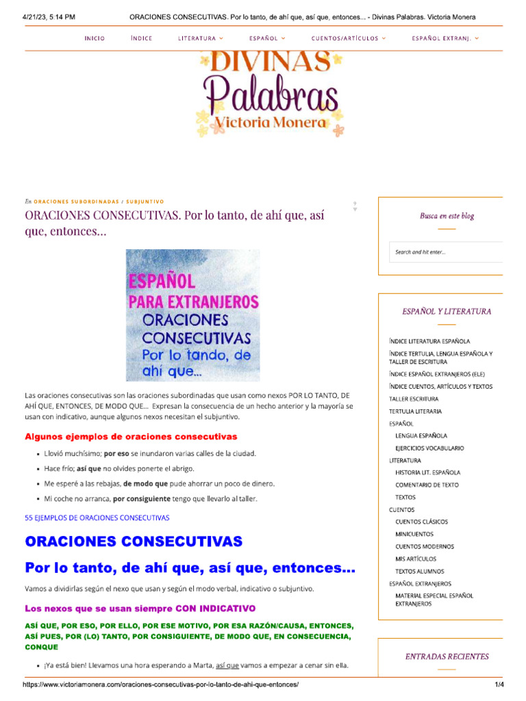 Oraciones Consecutivas | PDF