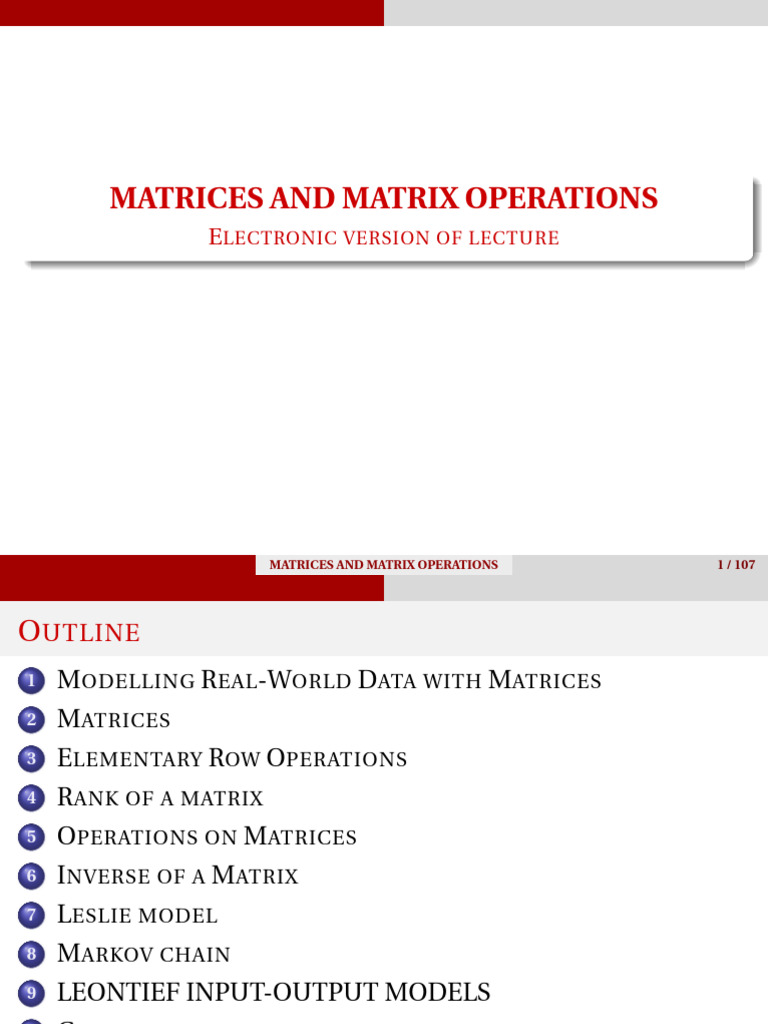Matrices | PDF | Matrix (Mathematics) | Abstract Algebra