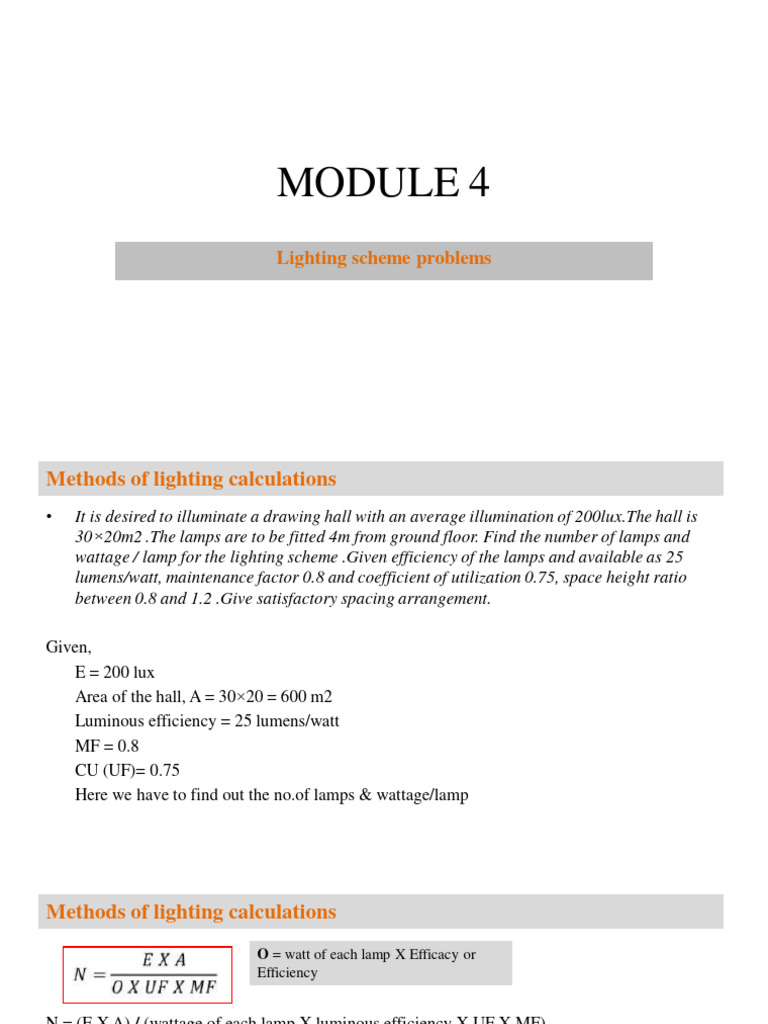 Lighting Scheme Problems | PDF | Lighting | Light