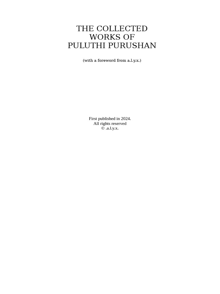 The Works of Puluthi Purushan | PDF