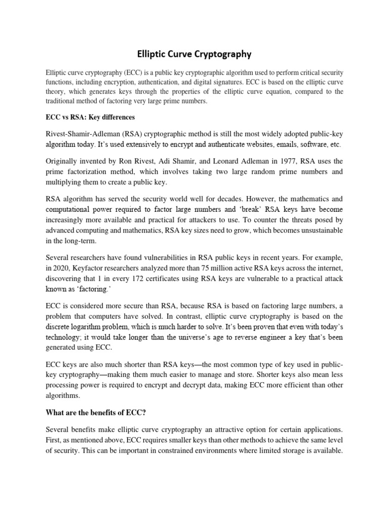 Understanding Elliptic Curve Cryptography | PDF | Public Key Cryptography | Cryptography