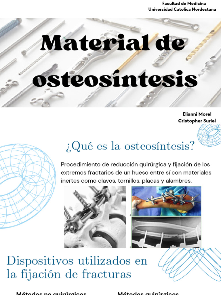 Material de Osteosintesis | PDF | Hueso | Tornillo