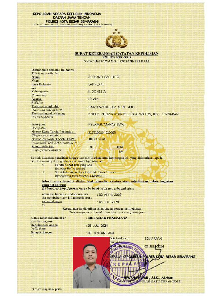 FORMAT-SKCK-BANYUWANGI | PDF