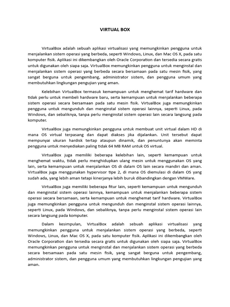 Panduan Instalasi VirtualBox dan OS | PDF | Griya & Taman | Teknologi & Rekayasa