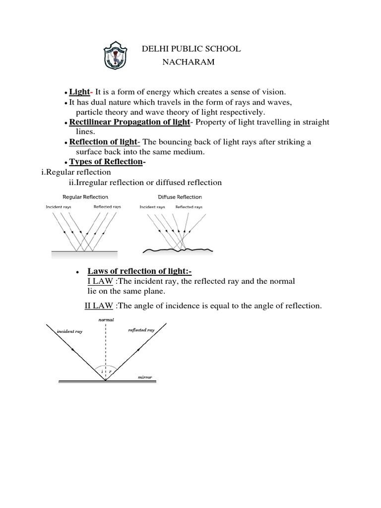 Light | PDF | Refractive Index | Mirror