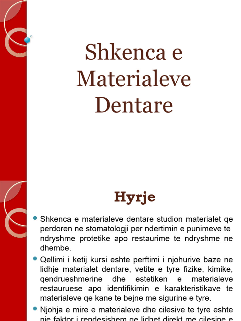 Materialet Dentare - Leksioni 1 | PDF