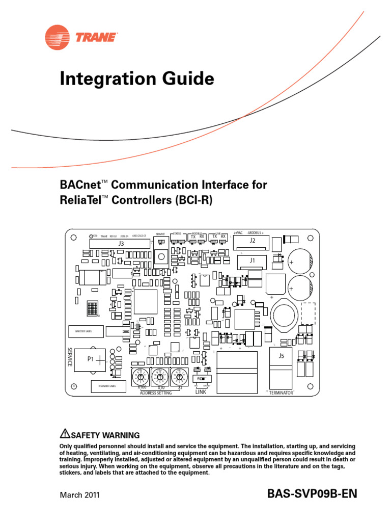 Trane Integration Guide - BACnet - Communication Interface For ReliaTel ...