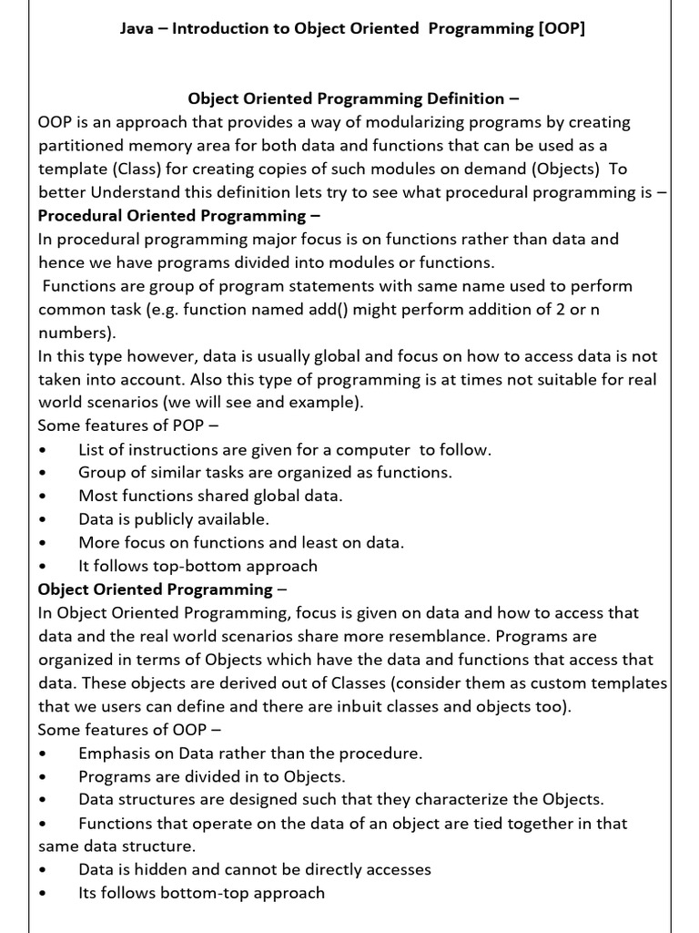 Java Theory Till Iteration | PDF | Object Oriented Programming | Variable (Computer Science)