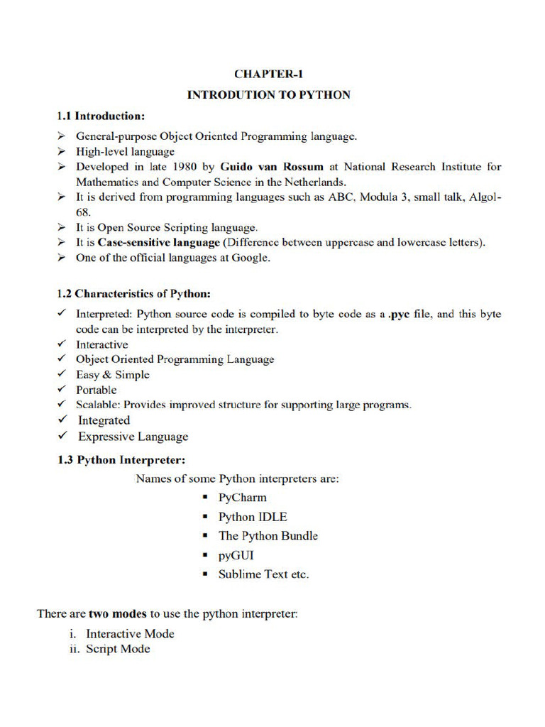 Introduction To Python | PDF