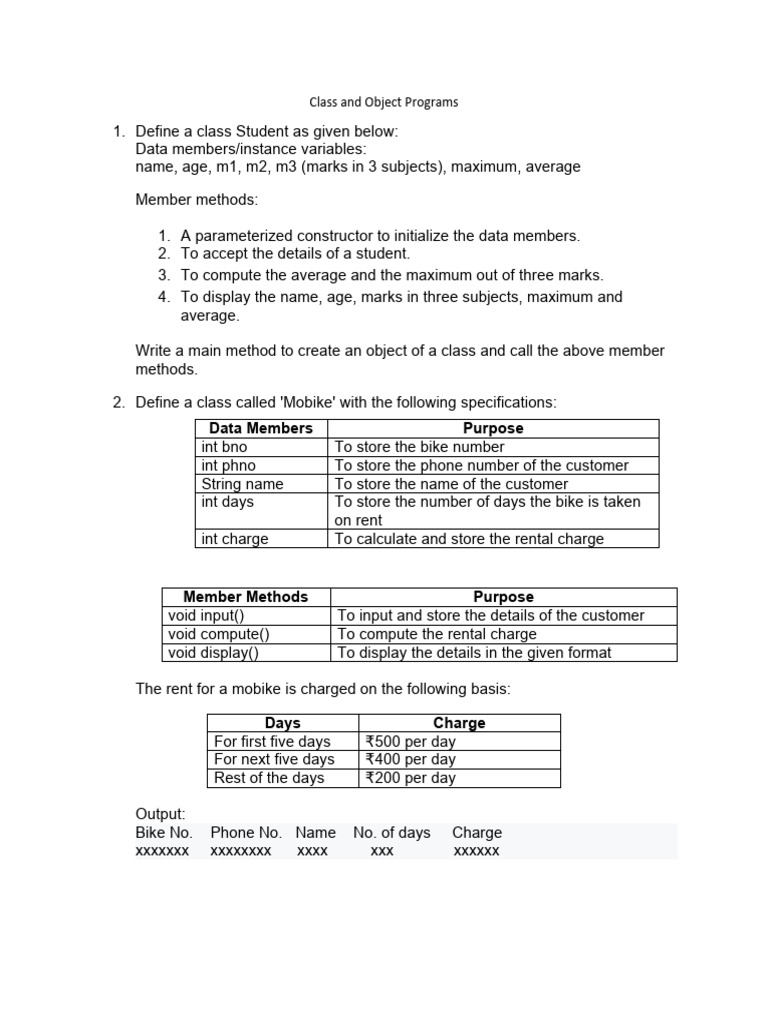 Java Class Design Exercises | PDF | Integer (Computer Science ...