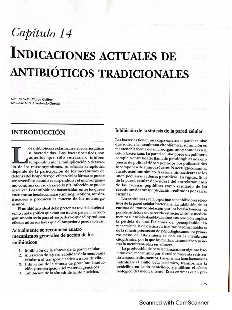 Indicaciones Actuales de Antibioticos - Capitulo 14 | PDF