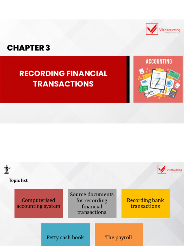 Chapter 3. Recording Financial transaction | PDF | Debits And Credits | Invoice