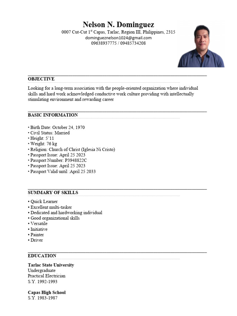 Nelson Resume | PDF | Cognition