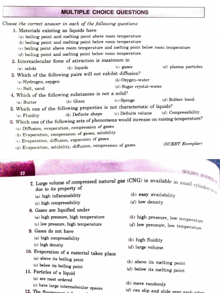 matter in our surroundings mcqs | PDF