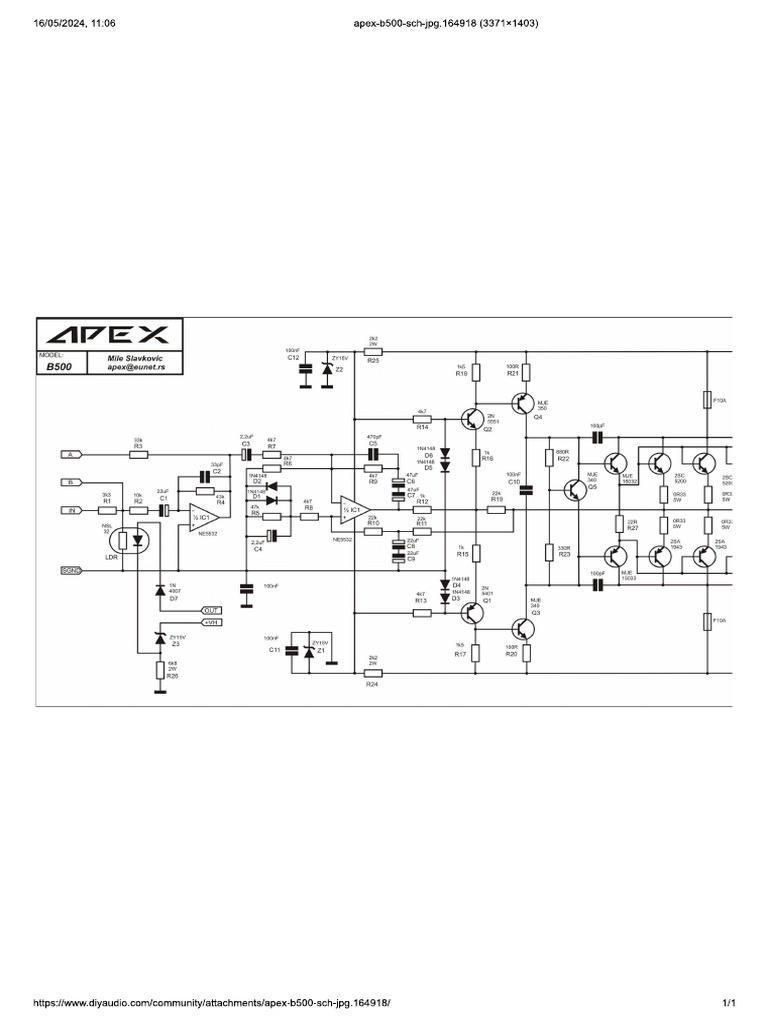 Amplificador APEX 500 | PDF