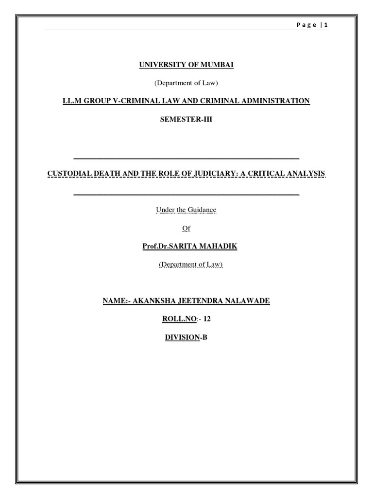 Classroom Teaching Sem 3 LLM | PDF | Arrest | Torture