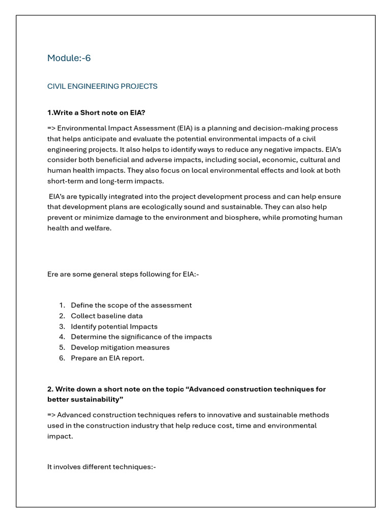 MODULE 6 MASTER NOTES | PDF | Environmental Impact Assessment ...