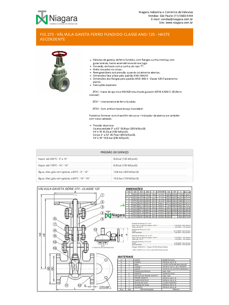 Valvula de 6 Pol 273 | PDF | Válvula | Ferro