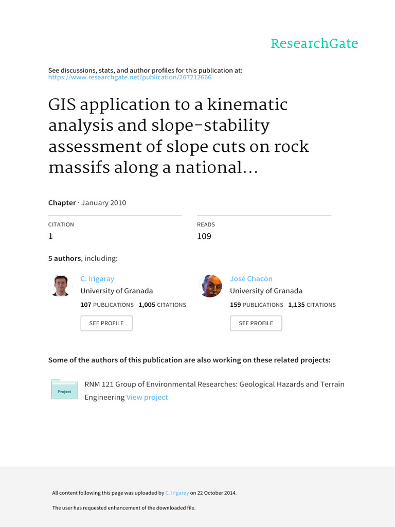 GIS Application To A Kinematic Analysis and Slope-Stability Assessment ...