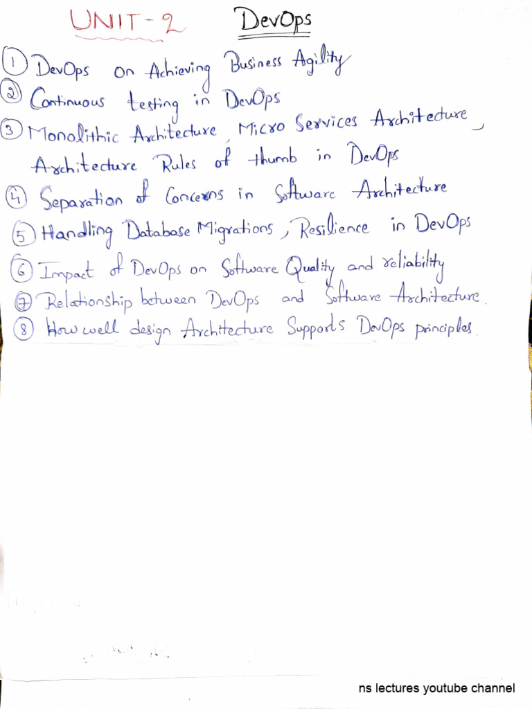 Devops Complete Unit 2 1 Pdf Systems Architecture Software Development 