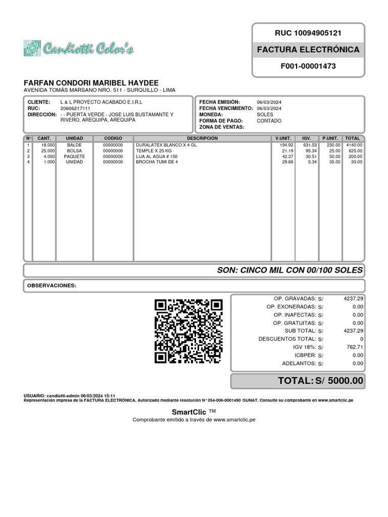 Factura 06 - 03 - 2024 | PDF | Tecnología bancaria | Pagos Factura 06 - 03 - 2024 | PDF | Tecnología bancaria | Pagos